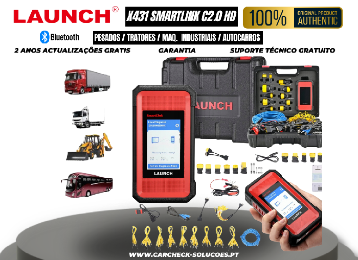 Launch X431 Smartlink C2.0 HD PESADOS :: CarCheck Soluções